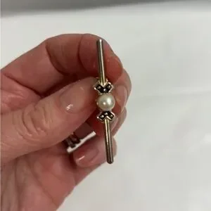Vintage | Jewelry | Vintage Faux Pearl Brooch Art Nouveau Pin Gold Tone ...
